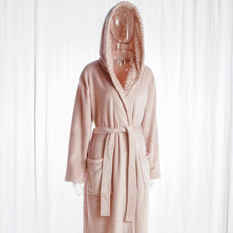 Women Flannel Fleece Hoodie Bathrobe - Olive Home