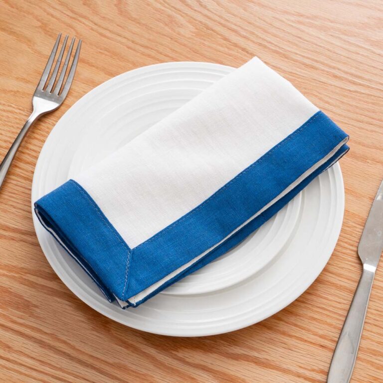 Bound Edge Linen Napkin - Olive Home