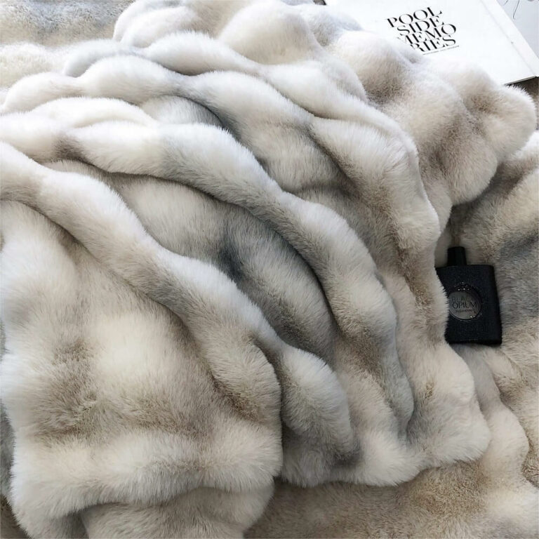 Weighted Faux Rabbit Fur Bedding Set - Olive Home
