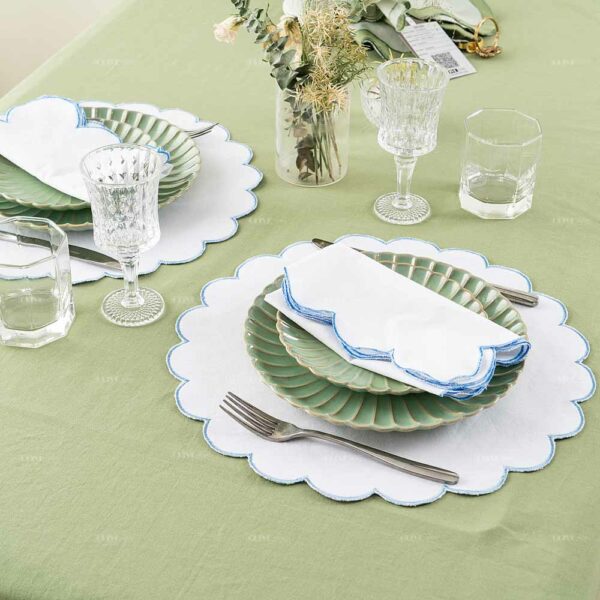 Scallop Tablecloth - Olive Home