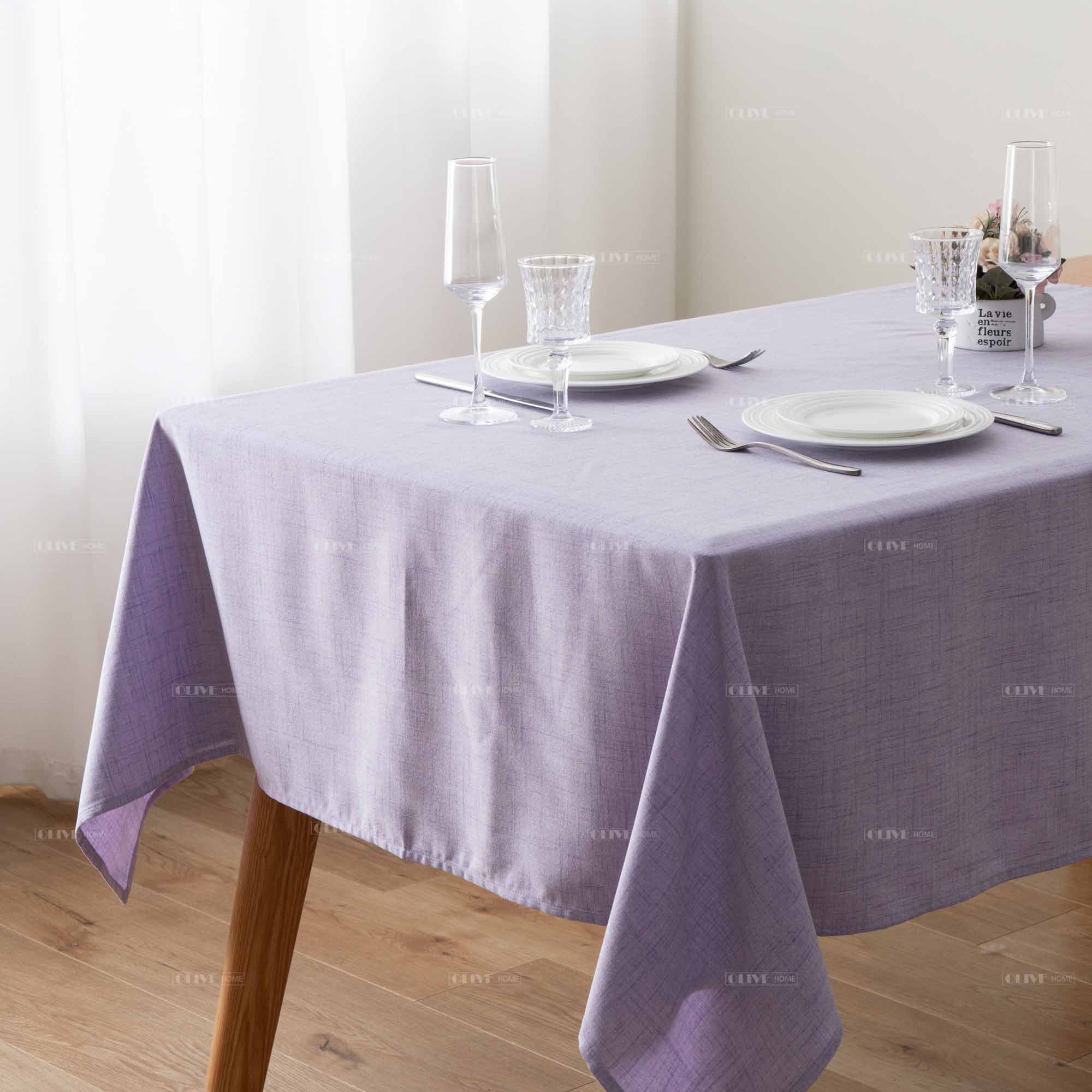 Linen-look Wedding Tablecloth Setting - Olive Home